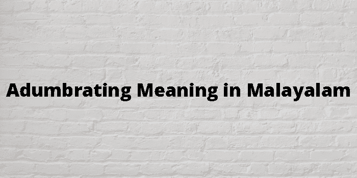 Adumbrating Meaning In Malayalam - മലയാളം അർത്ഥം