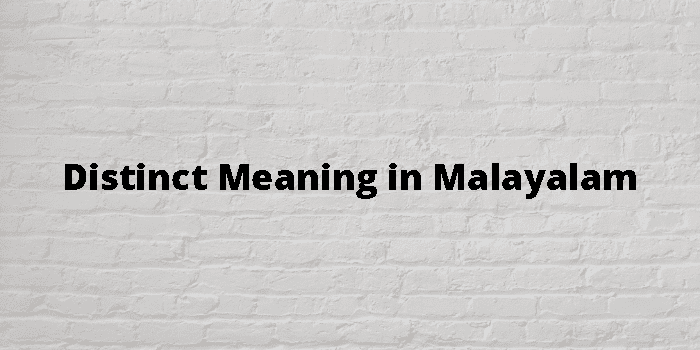 Distinct Meaning In Malayalam - മലയാളം അർത്ഥം