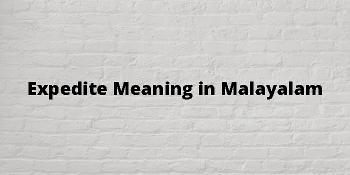 Expedite Meaning In Malayalam - മലയാളം അർത്ഥം