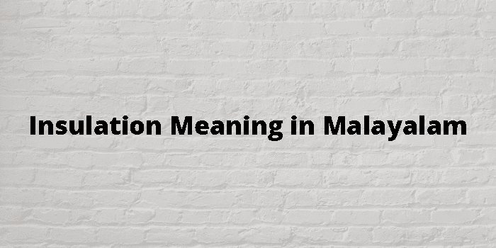 Insulation Meaning In Malayalam - മലയാളം അർത്ഥം