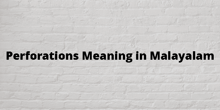 Perforations Meaning In Malayalam - മലയാളം അർത്ഥം
