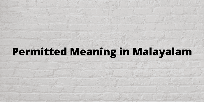 Permitted Meaning In Malayalam - മലയാളം അർത്ഥം