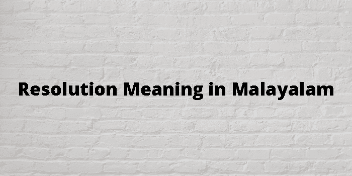 Resolution Meaning In Malayalam - മലയാളം അർത്ഥം