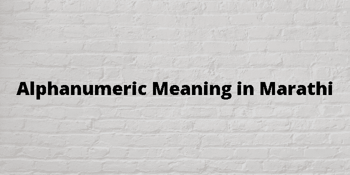 Alphanumeric Meaning In Marathi - मराठी अर्थ