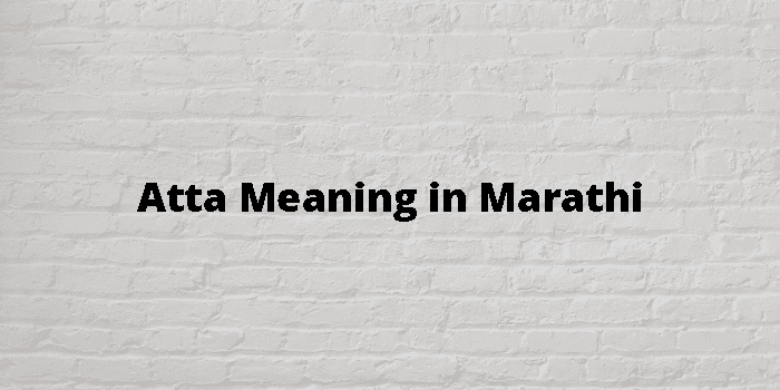 Atta Meaning In Marathi - मराठी अर्थ