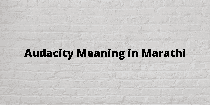 Audacity Meaning In Marathi - मराठी अर्थ