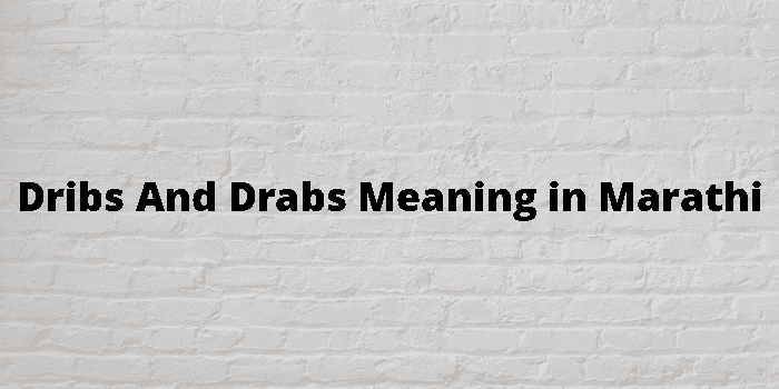 Dribs And Drabs Meaning In Marathi - मराठी अर्थ