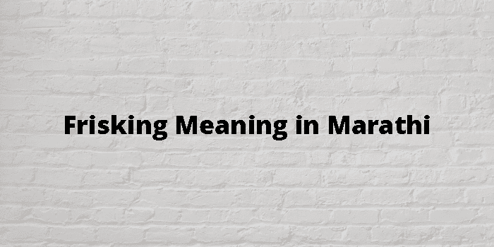 Frisking Meaning In Marathi - मराठी अर्थ