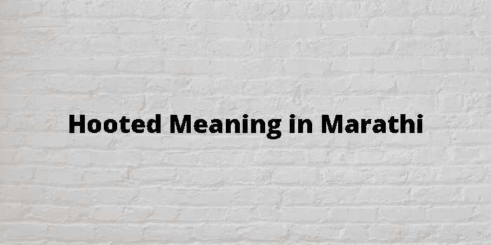 Hooted Meaning In Marathi - मराठी अर्थ