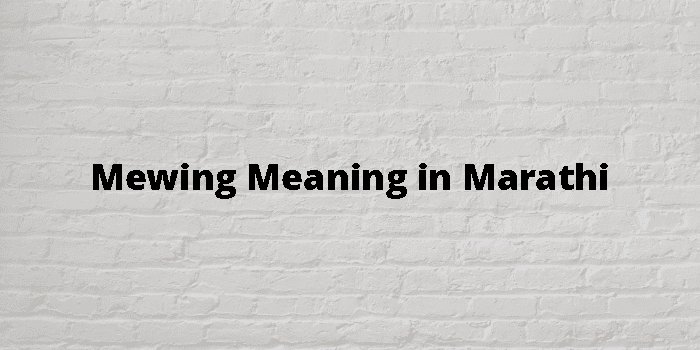 Mewing Meaning In Marathi - मराठी अर्थ