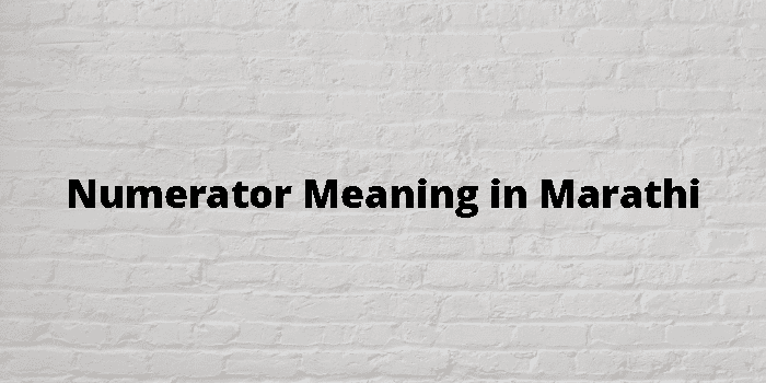 Numerator Meaning In Marathi - मराठी अर्थ