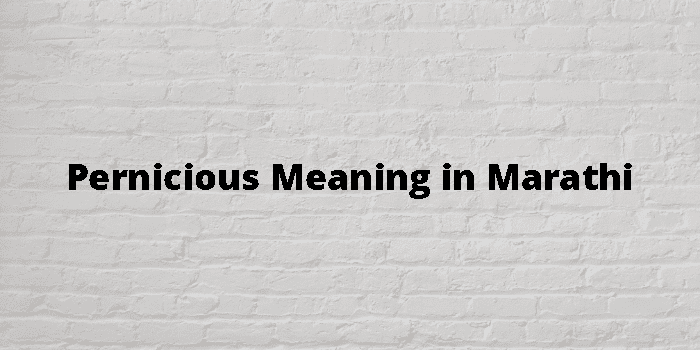 Pernicious Meaning In Marathi - मराठी अर्थ