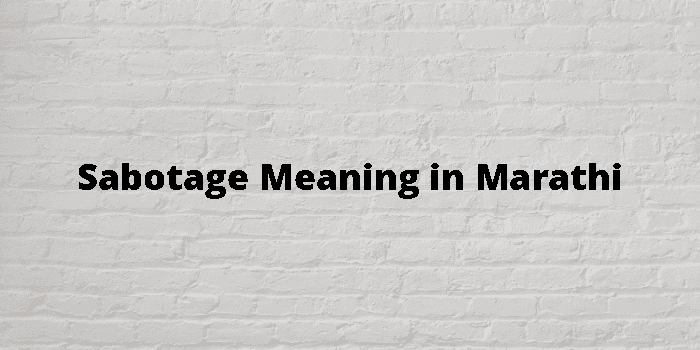 Sabotage Meaning In Marathi - मराठी अर्थ