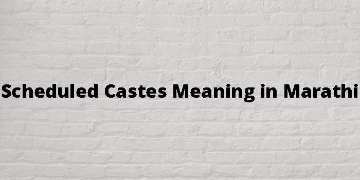 Scheduled Castes Meaning In Marathi - मराठी अर्थ