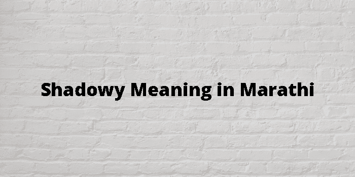 Shadowy Meaning In Marathi - मराठी अर्थ