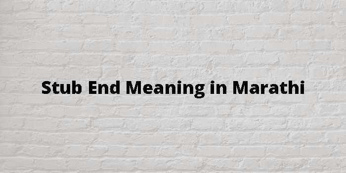 Stub End Meaning In Marathi - मराठी अर्थ