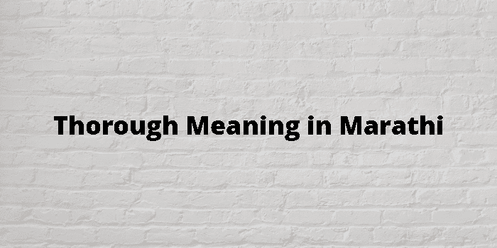 Thorough Meaning In Marathi - मराठी अर्थ