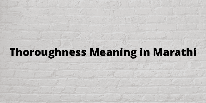 Thoroughness Meaning In Marathi - मराठी अर्थ