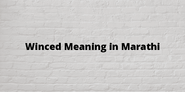 Winced Meaning In Marathi - मराठी अर्थ