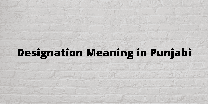 Designation Meaning In Punjabi - ਪੰਜਾਬੀ ਦਾ ਮਤਲਬ