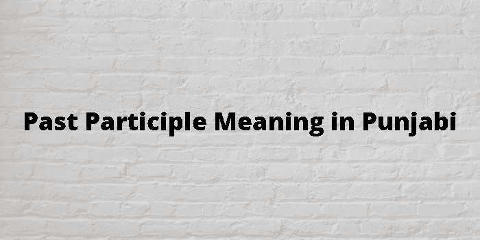 Past Participle Meaning In Punjabi - ਪੰਜਾਬੀ ਦਾ ਮਤਲਬ