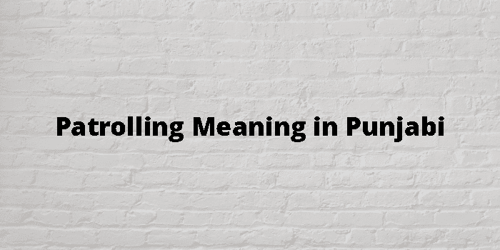 Patrolling Meaning In Punjabi - ਪੰਜਾਬੀ ਦਾ ਮਤਲਬ