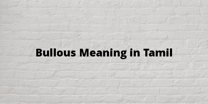 Bullous Meaning In Tamil - தமிழ் அர்த்தம்