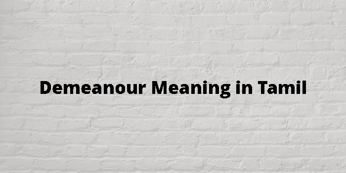Demeanour Meaning In Tamil - தமிழ் அர்த்தம்