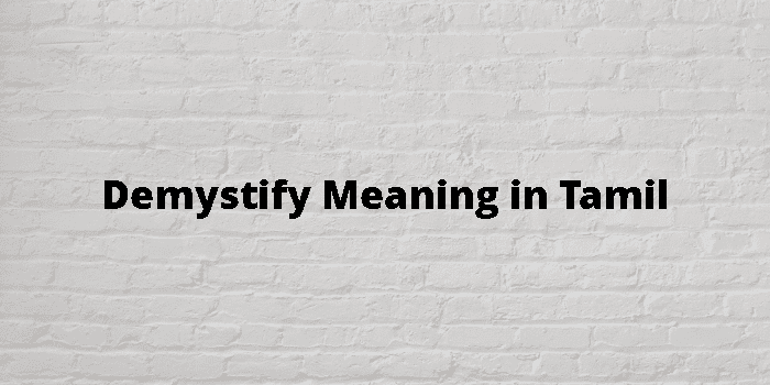 Demystify Meaning In Tamil - தமிழ் அர்த்தம்
