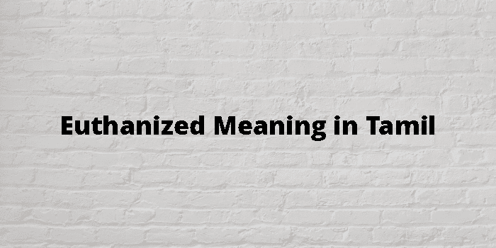 Euthanized Meaning In Tamil - தமிழ் அர்த்தம்
