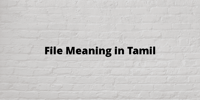 File Meaning In Tamil - தமிழ் அர்த்தம்