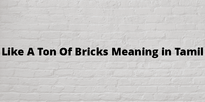 Like A Ton Of Bricks Meaning In Tamil - தமிழ் அர்த்தம்