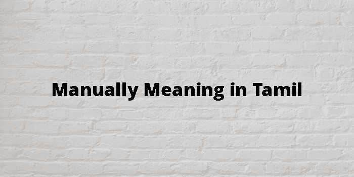 Manually Meaning In Tamil - தமிழ் அர்த்தம்