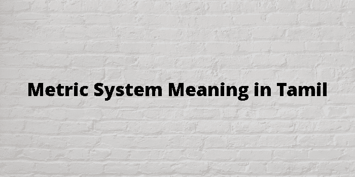 Metric System Meaning In Tamil - தமிழ் அர்த்தம்