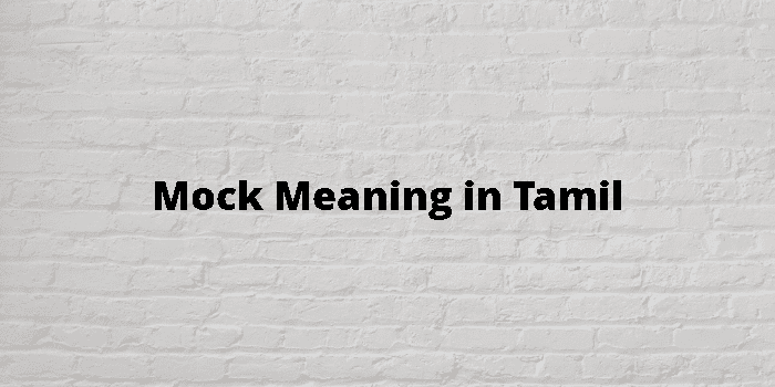 Mock Meaning In Tamil - தமிழ் அர்த்தம்