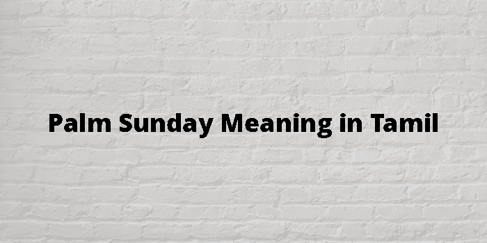 Palm Sunday Meaning In Tamil - தமிழ் அர்த்தம்