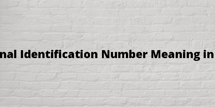 Personal Identification Number Meaning In Tamil - தமிழ் அர்த்தம்