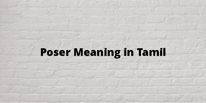 Poser Meaning In Tamil - தமிழ் அர்த்தம்