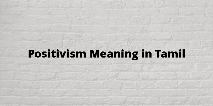 Positivism Meaning In Tamil - தமிழ் அர்த்தம்