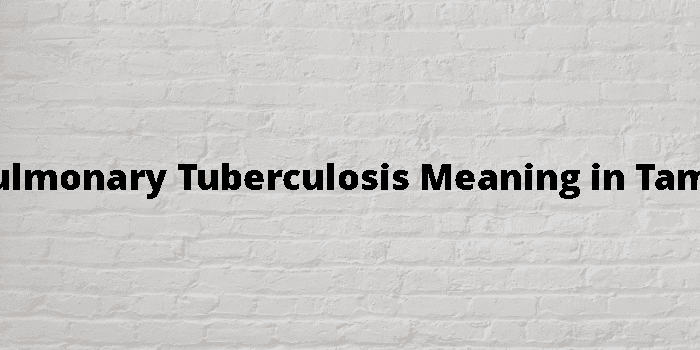 Pulmonary Tuberculosis Meaning In Tamil - தமிழ் அர்த்தம்