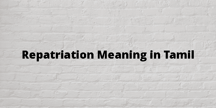 Repatriation Meaning In Tamil - தமிழ் அர்த்தம்