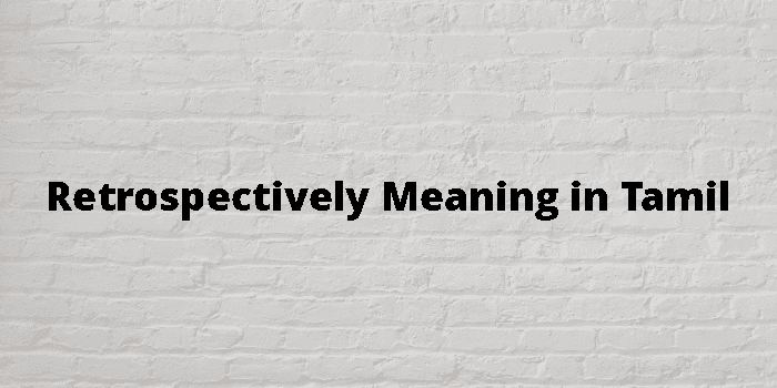 Retrospectively Meaning In Tamil - தமிழ் அர்த்தம்