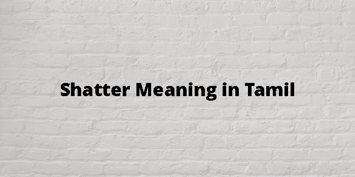 Shatter Meaning In Tamil - தமிழ் அர்த்தம்
