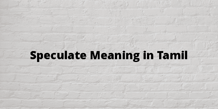 Speculate Meaning In Tamil - தமிழ் அர்த்தம்
