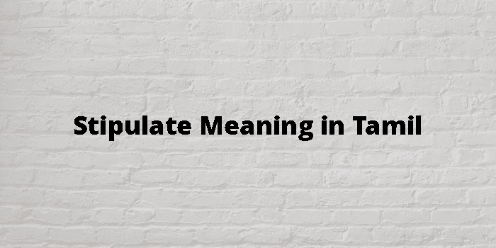 Stipulate Meaning In Tamil - தமிழ் அர்த்தம்