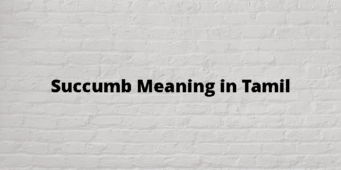 Succumb Meaning In Tamil - தமிழ் அர்த்தம்