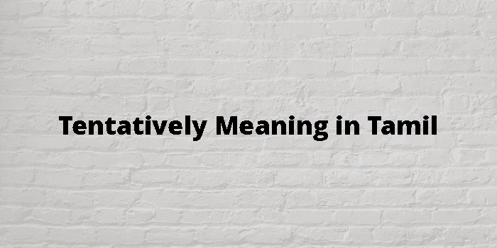 Tentatively Meaning In Tamil - தமிழ் அர்த்தம்