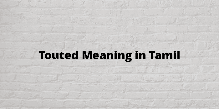 Touted Meaning In Tamil - தமிழ் அர்த்தம்