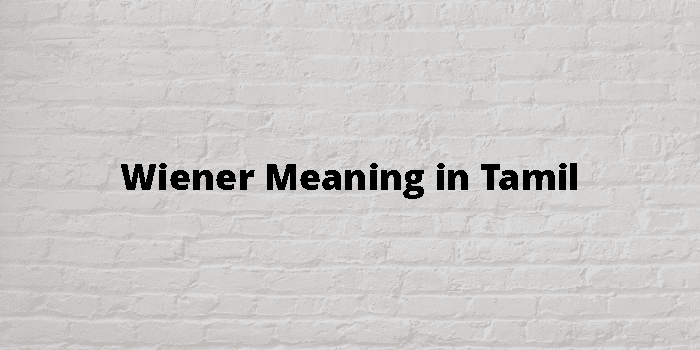 Wiener Meaning In Tamil - தமிழ் அர்த்தம்