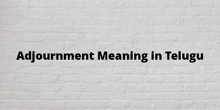 Adjournment Meaning In Telugu - తెలుగు అర్థం